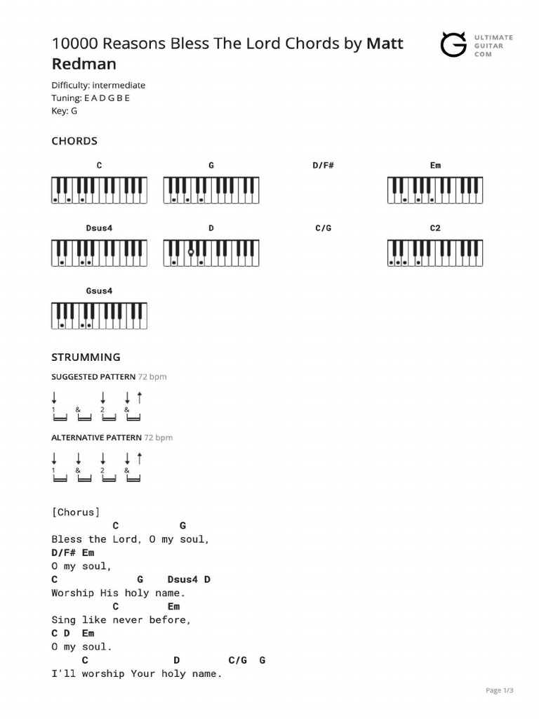 Reasons Bless The Lord Chords KEYS | PDF