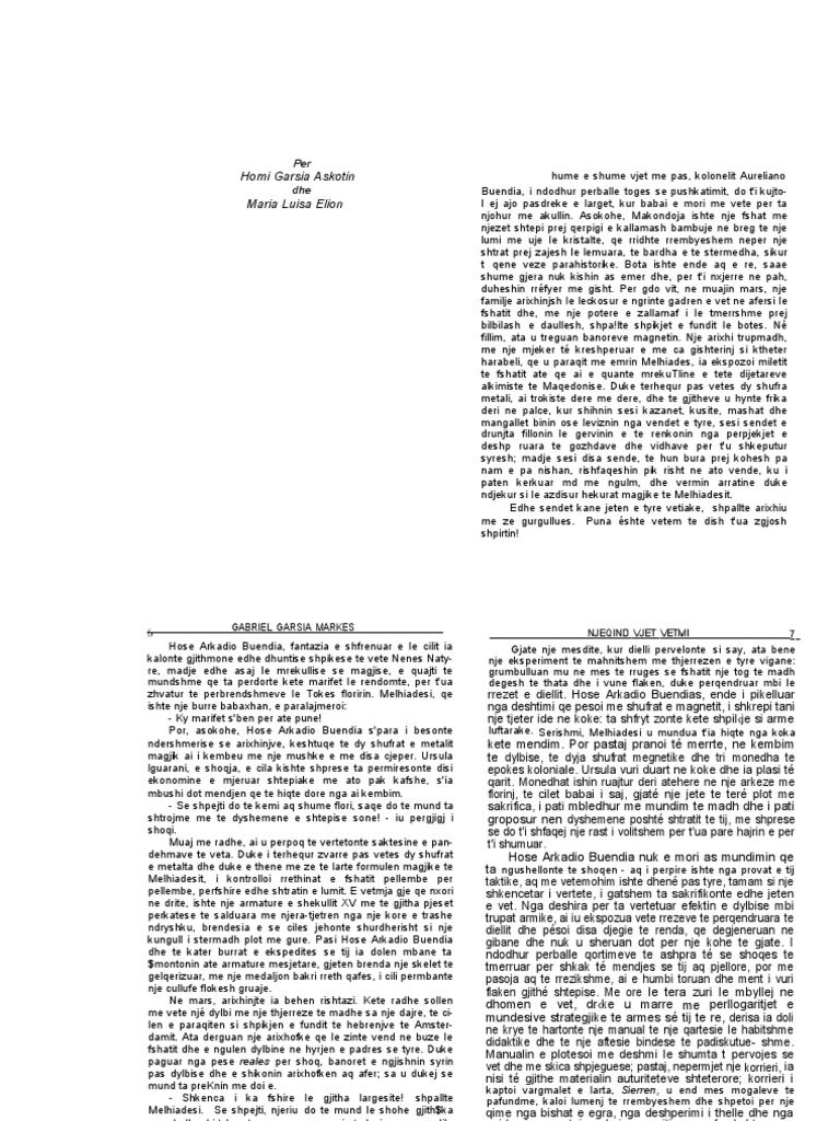 100 Vjet Vetmi Gabriel Garsia Markes | PDF