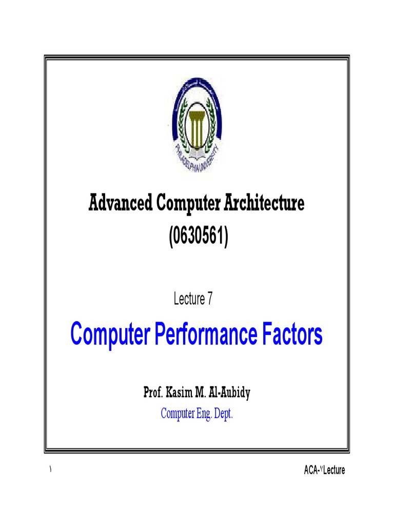 ACA Lect7n | Download Free PDF | Central Processing Unit | Computer Science