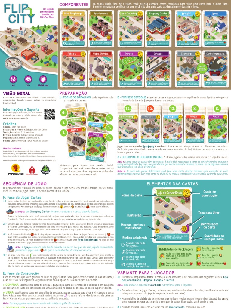 Flip City Manual de Regras em Portugues 50858 | PDF