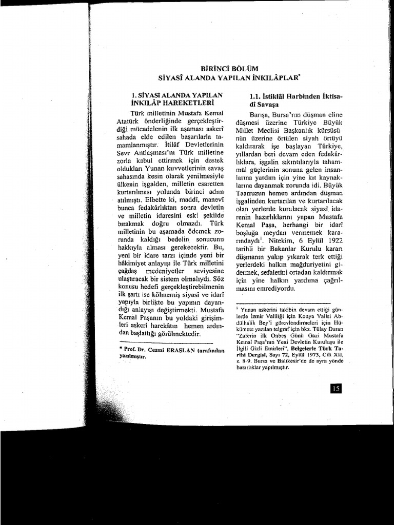 Siyasi Alanda Yapılan İnkılaplar | PDF