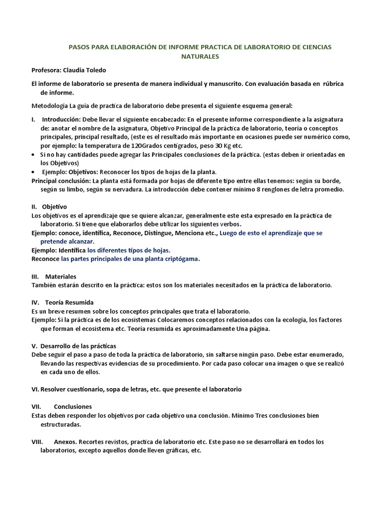 Guía para Informe de Laboratorio | PDF | Laboratorios | Aprendizaje