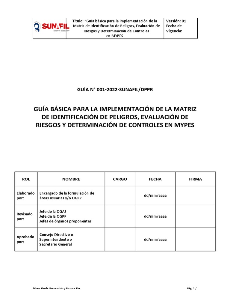 Guía Básica para La Implementación de La Matriz Iperc Mypes | PDF | Riesgo | Business