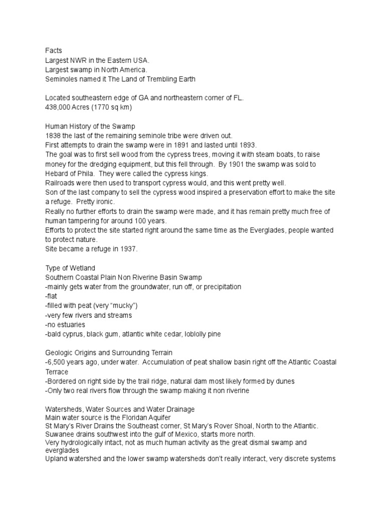 Okefenokee Presentation | PDF | Swamp | Peat