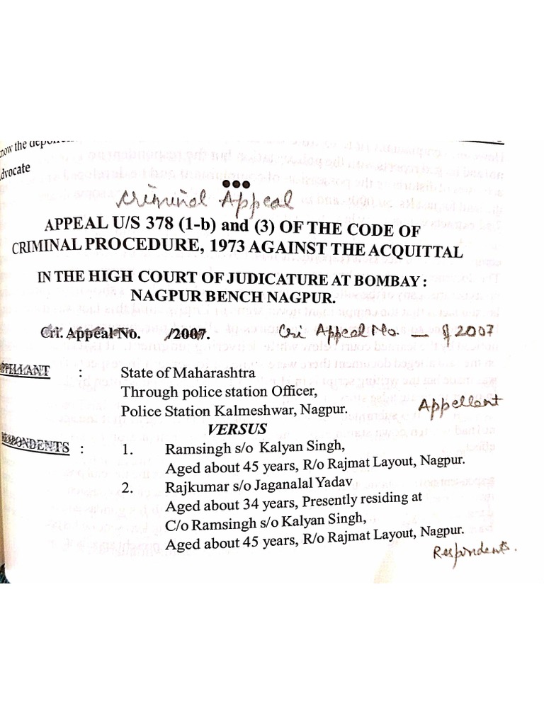 Criminal Appeal Against Acquittal | PDF