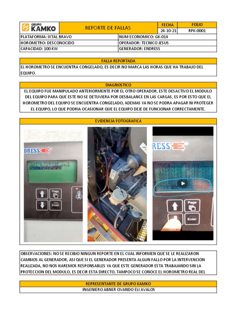 Reporte de Fallas | PDF