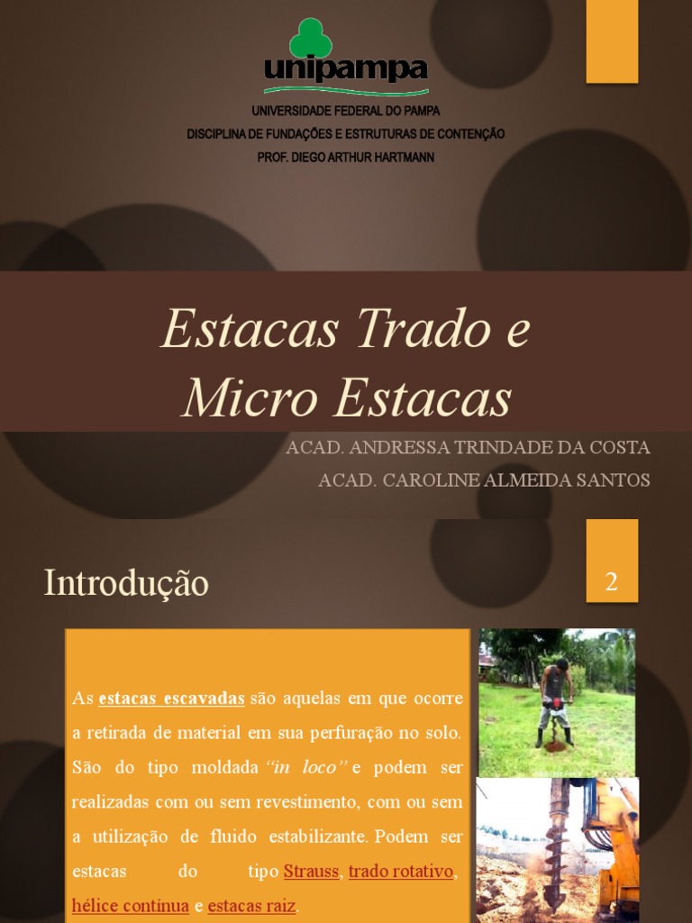 Seminário Fundações Profundas - Estaca Trado e Microestacas-V2 | PDF ...