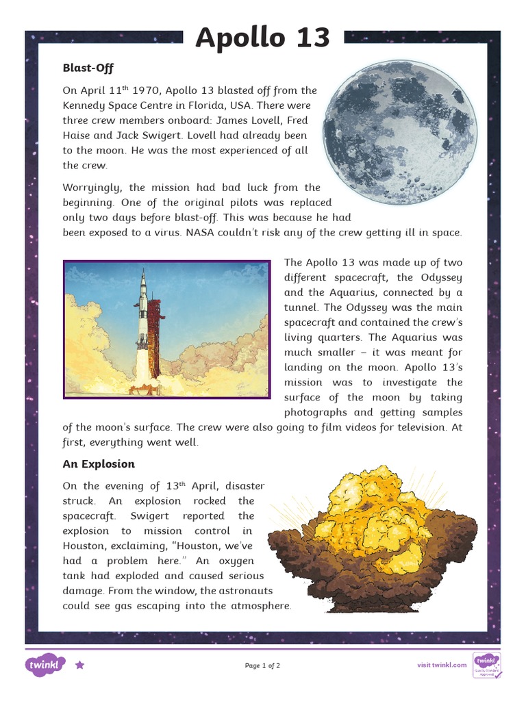 Apollo 13 Reading Comprehension | Download Free PDF | Apollo Program | Nasa