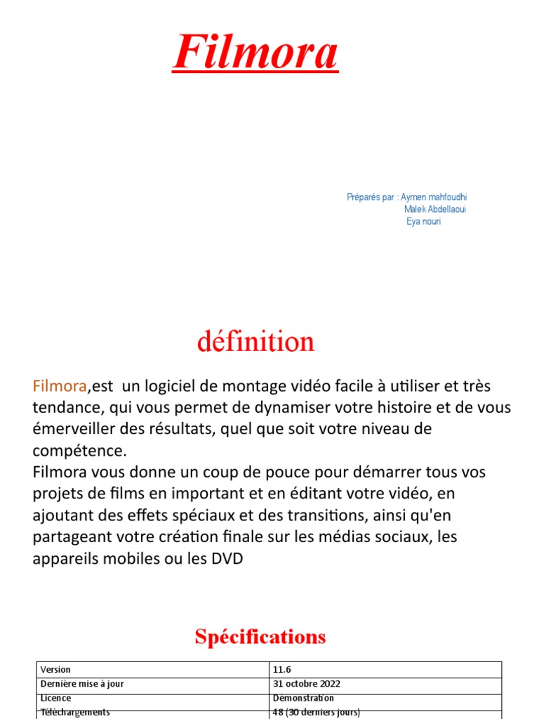 Filmora : Montage Vidéo Simplifié | PDF | Fichier informatique ...
