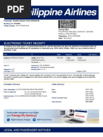 Electronic Ticket Receipt | PDF | Airlines | Baggage