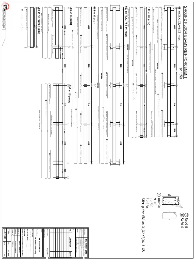 Ground Floor Beam Reinforcement Plan | PDF