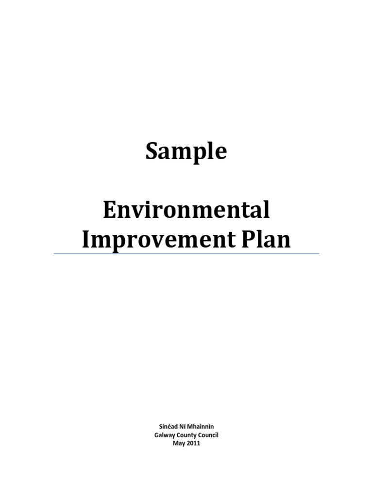 Sample Environemnt Improvement Plan | PDF | Recycling | Refrigerator