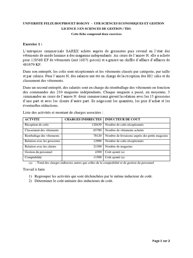 TD Methode Evoluee | PDF | Comptabilité | Business