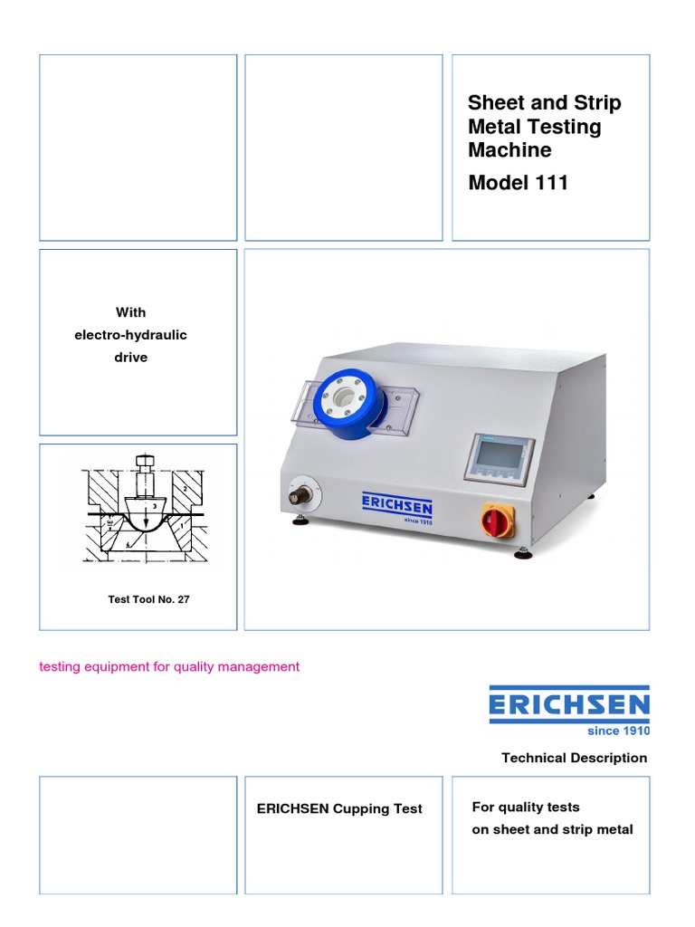 Maquina de Copa Erichsen-1 | PDF | Sheet Metal | Mechanical Engineering