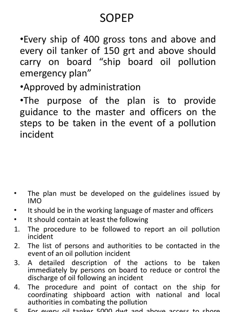 Sopep | PDF | Oil Spill | Oil Tanker