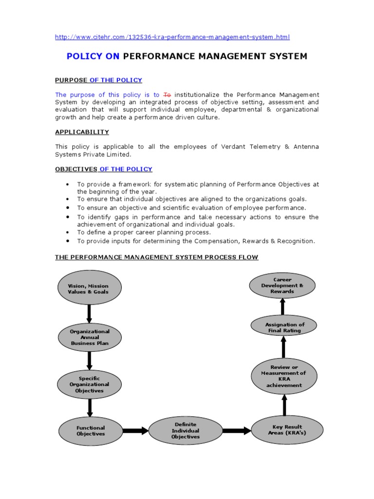 KRA-Based Performance Management Policy | PDF | Performance Management ...