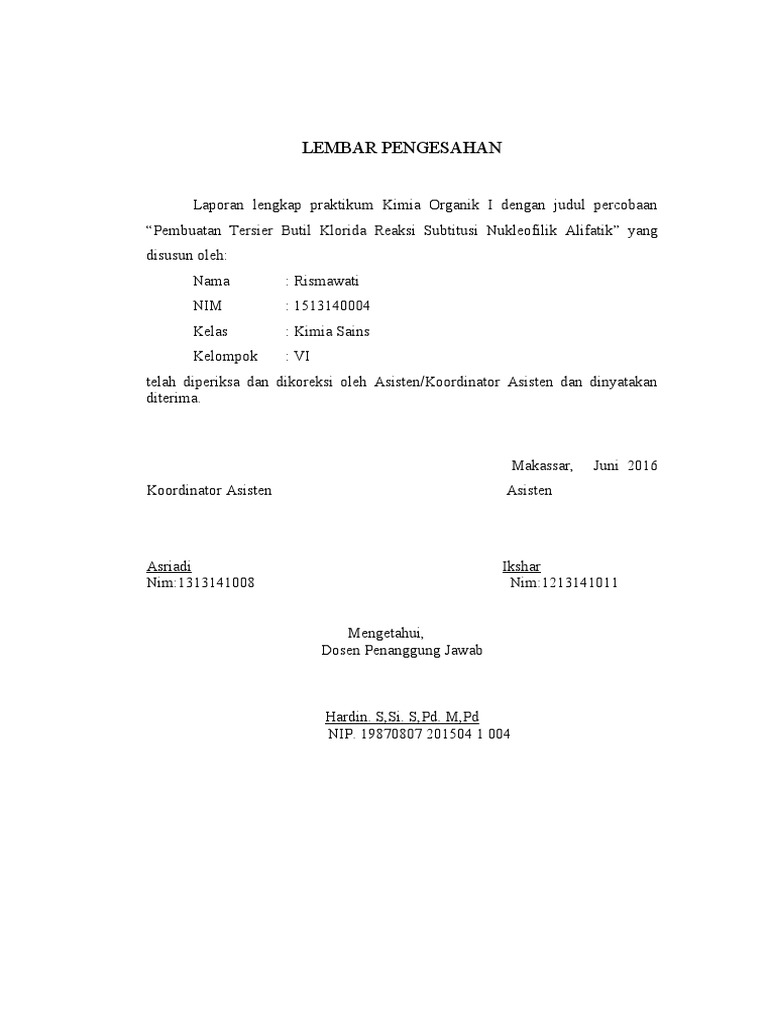 Pembuatan Tersier Butil Klorida | PDF