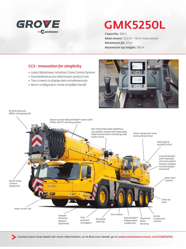 Gmk5250l Flyer | PDF | Crane (Machine) | Elevator