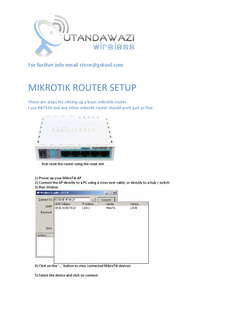 Mikrotik Router Basic Setup | PDF | File Transfer Protocol | Computer File