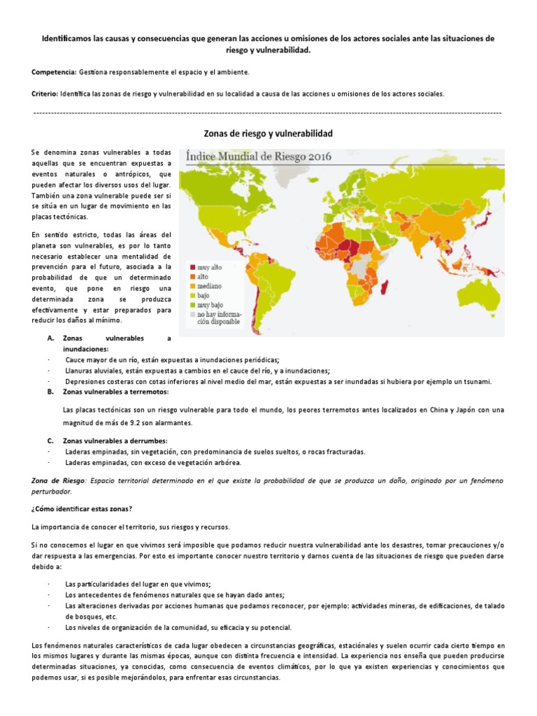 Zonas de riesgo y vulnerabilidad en La Libertad: identificación y reducción | PDF | Riesgo ...