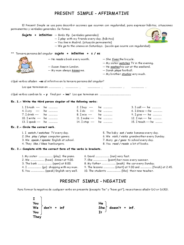 2º Eso - Present Simple | PDF | Linguistics
