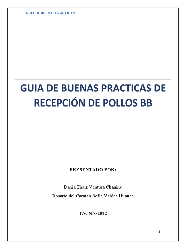 Preparación y Recepción Del Pollo BB | PDF