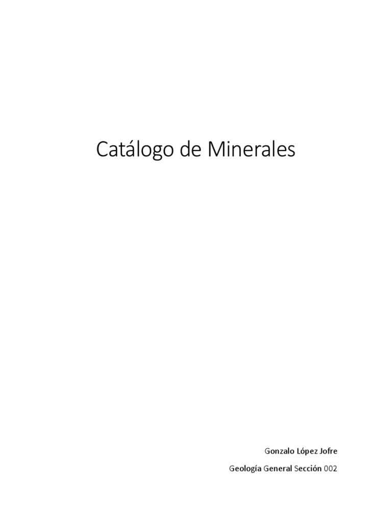 Catálogo de Minerales | PDF | Minerales | Calcita