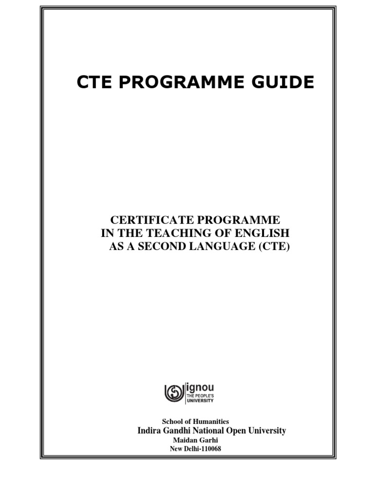 CTE Programme Guide | Download Free PDF | Teaching Method | Morphology (Linguistics)