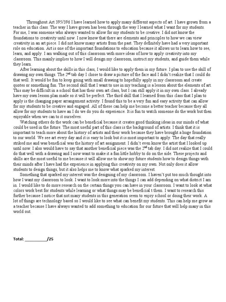 Self Critique Paper Turn in | PDF | Classroom | Teaching Method