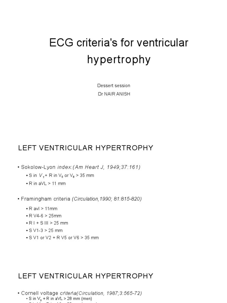 ECG Criteria for Left Ventricular Hypertrophy | PDF ...