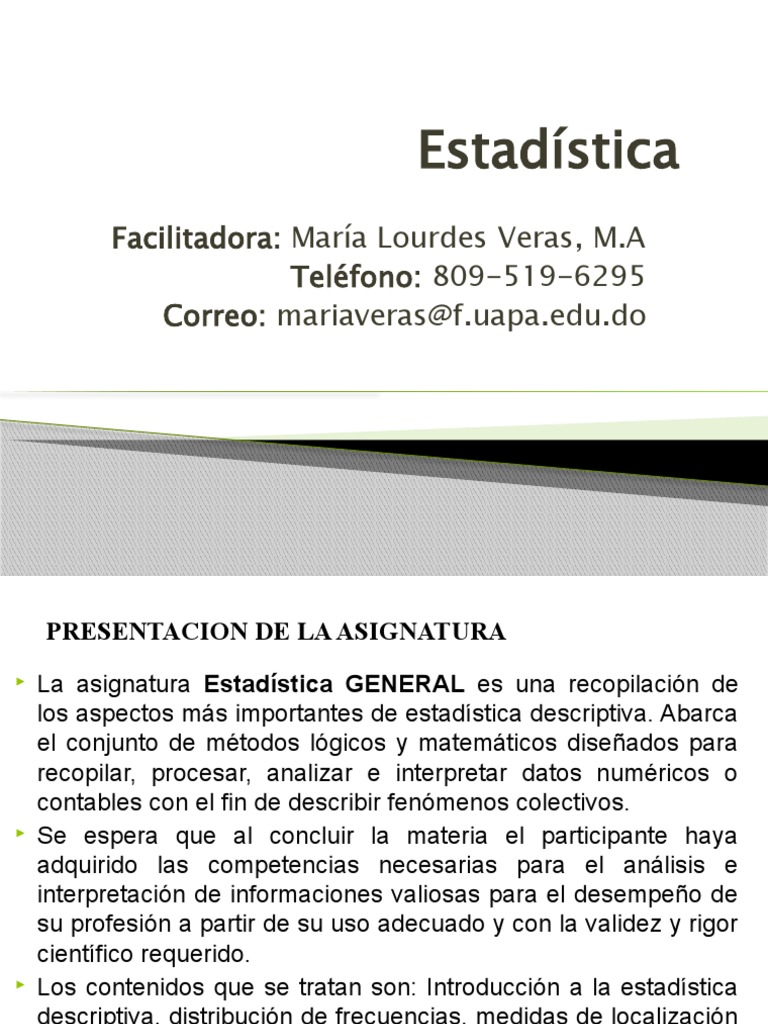 Clase 1 Estadistica | PDF | Estadísticas | Estadísticas descriptivas