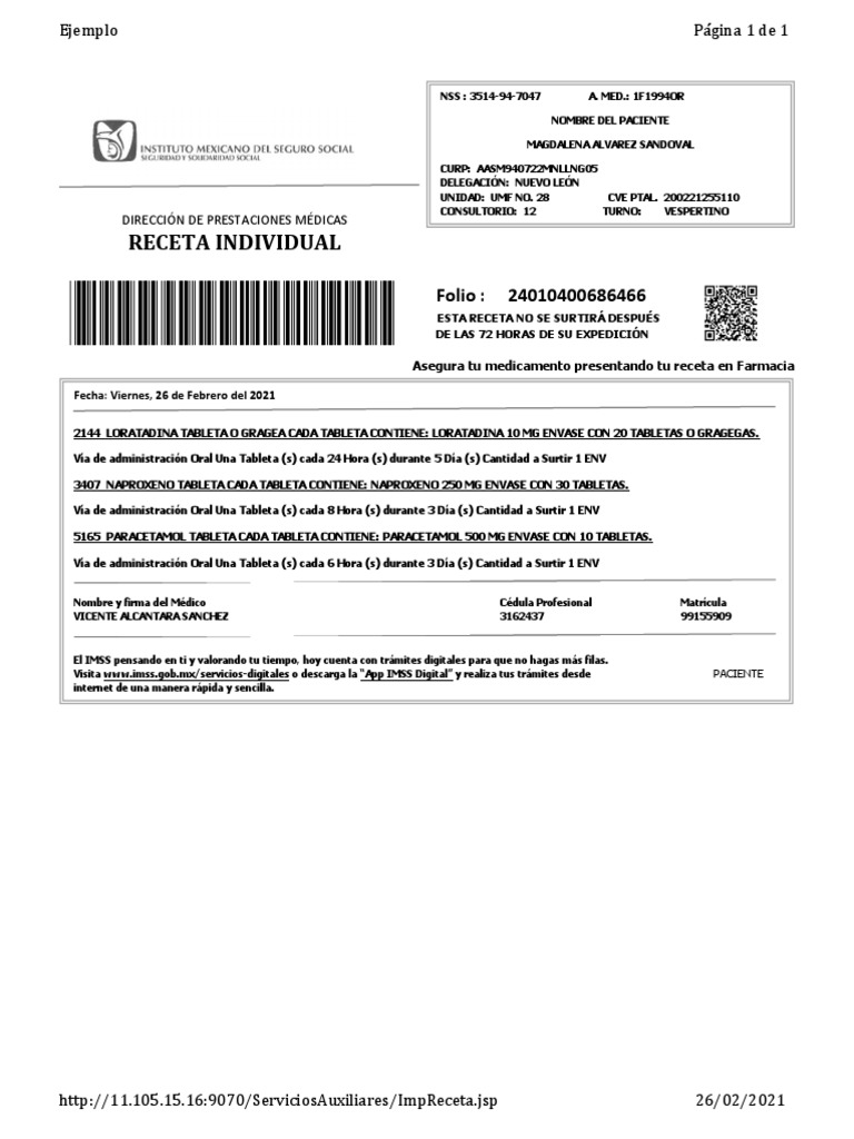 Receta imss | PDF | Medicina | Farmacia