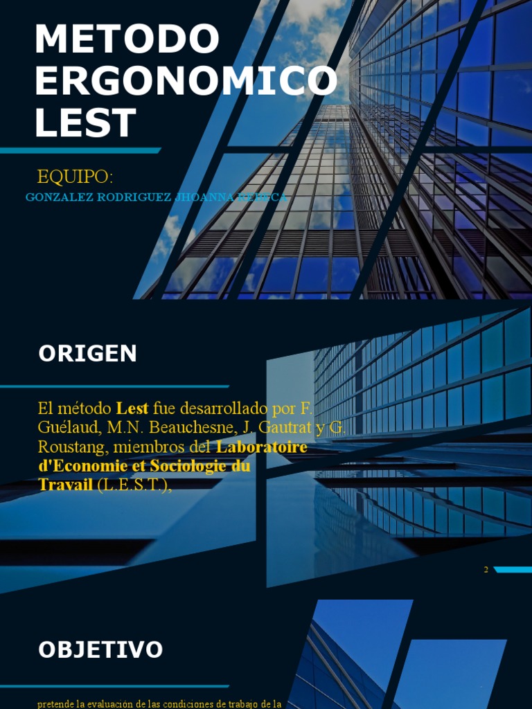 Evaluación ergonómica de puestos de trabajo mediante el método LEST | PDF | Medición | Evaluación