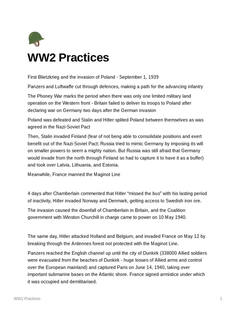 WW2 Practices Notes | PDF | World War II | Nazi Germany