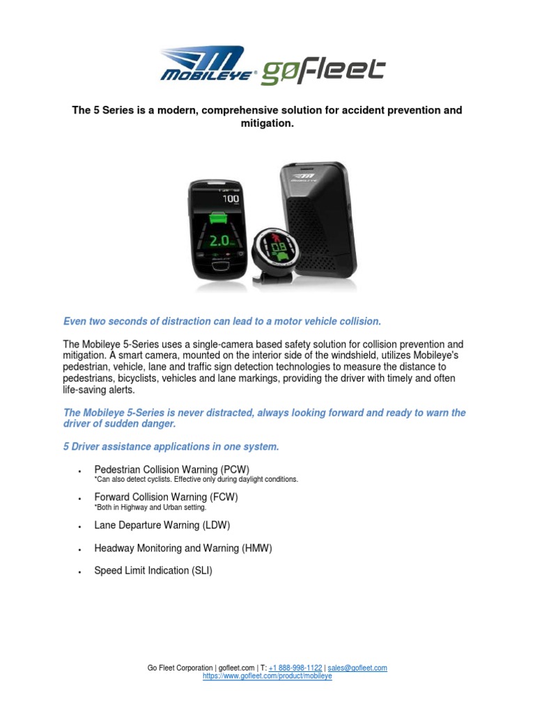 Mobileye 5-Series Safety Solutions | PDF | Transport | Vehicles