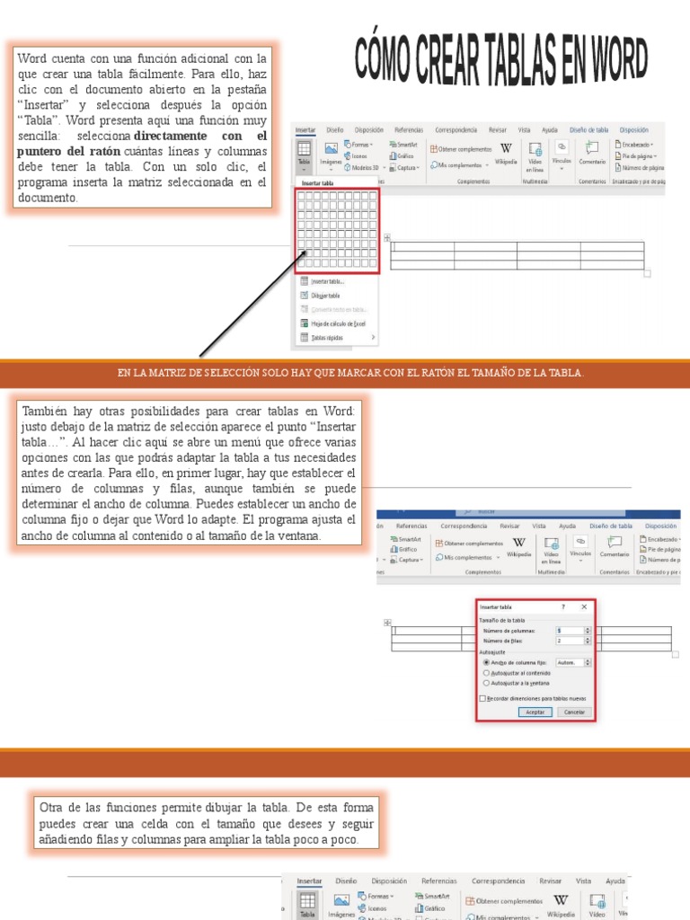Como Insertar Tablas en Word | PDF