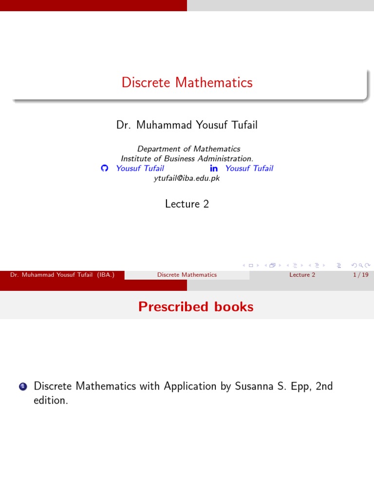 Discrete Math Lecture 2 | PDF | Contradiction | Mathematics