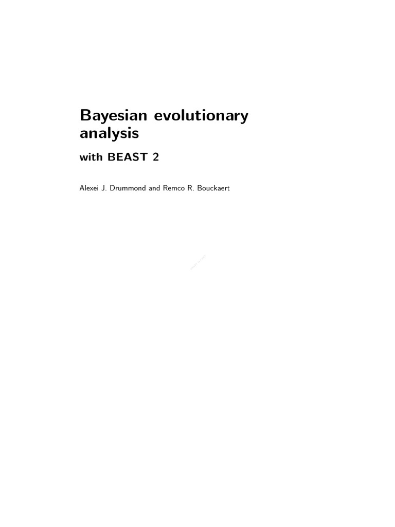 Bayesian Evolutionary Analysis Wih Beast 2 (Book) | PDF | Sequence Alignment | Phylogenetic Tree