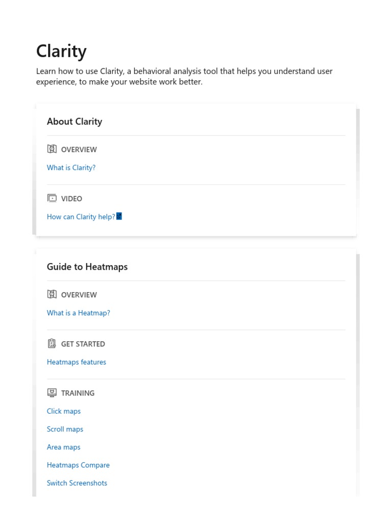 Clarity - Microsoft Learn | PDF