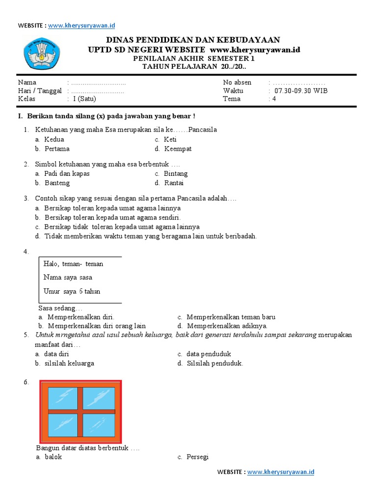 Pas SD kls1 Tema4 Unit 1 | PDF