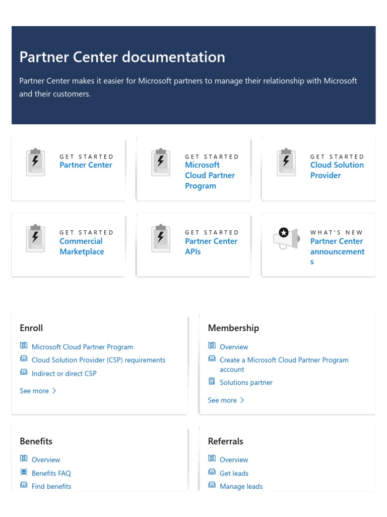 Partner Center Documentation - Partner Center - M | PDF | Microsoft ...