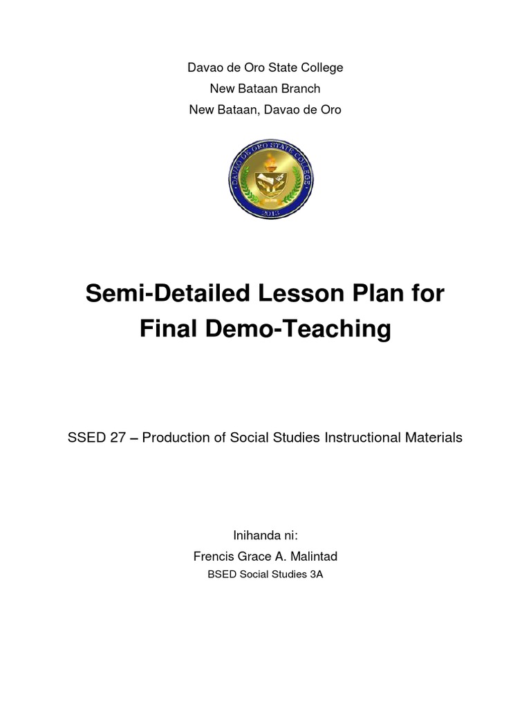 Semi - Detailed Lesson Plan | PDF