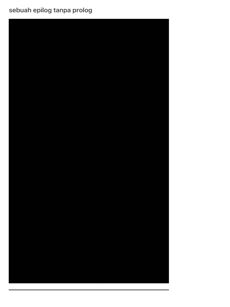 Sebuah Epilog Tanpa Prolog | PDF