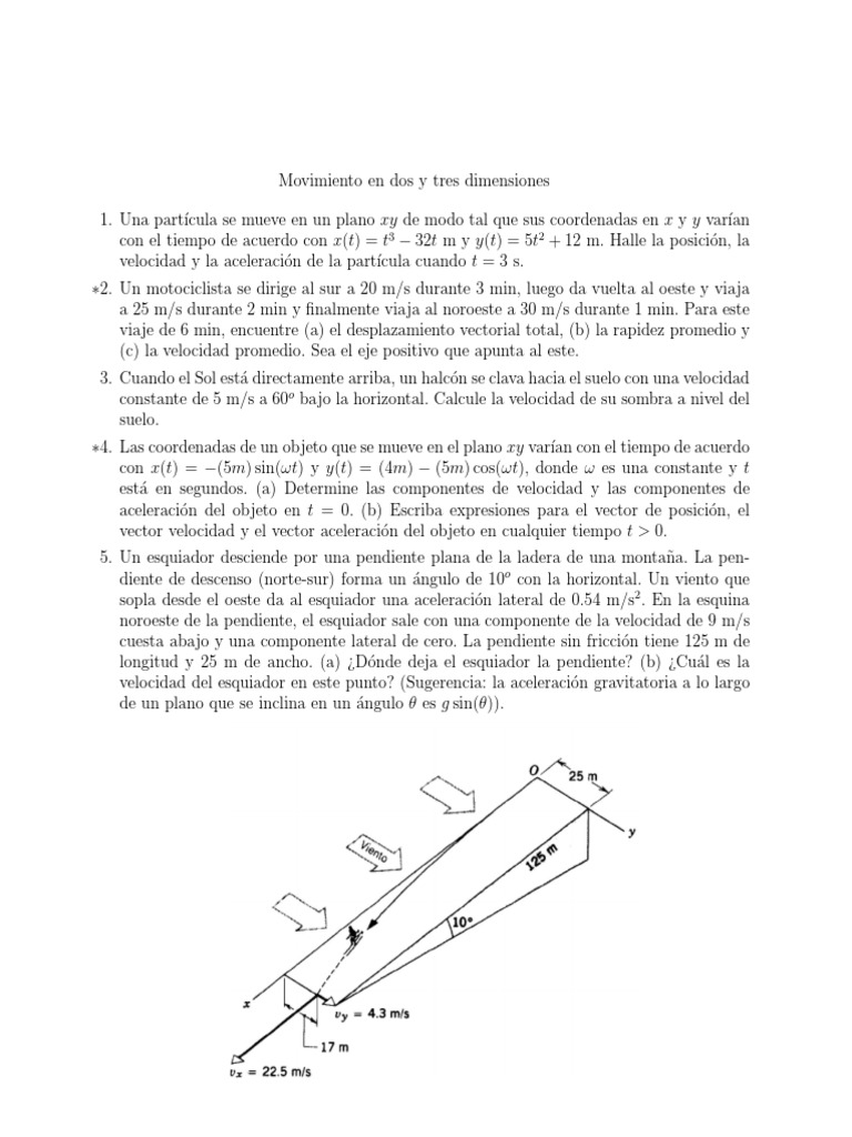 Ejercicios Dos Dimensiones | PDF | Aceleración | Vector Euclidiano