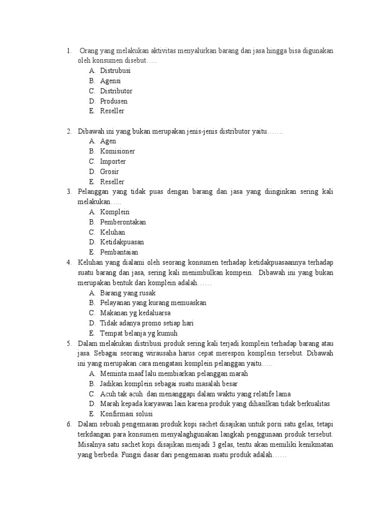 Latihan Soal PKK | PDF