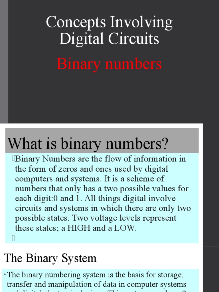 Concepts Involving Digital Circuits Binary Numbers Report | PDF | Electronic Circuits | Digital ...