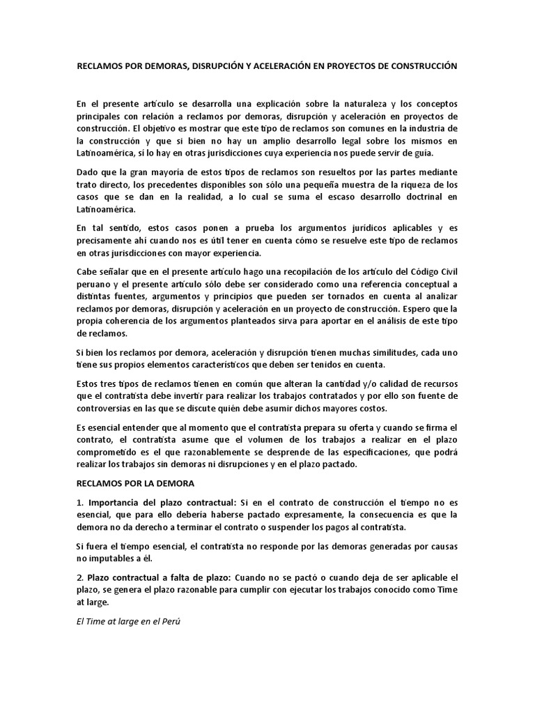 Reclamos Por Demoras | PDF