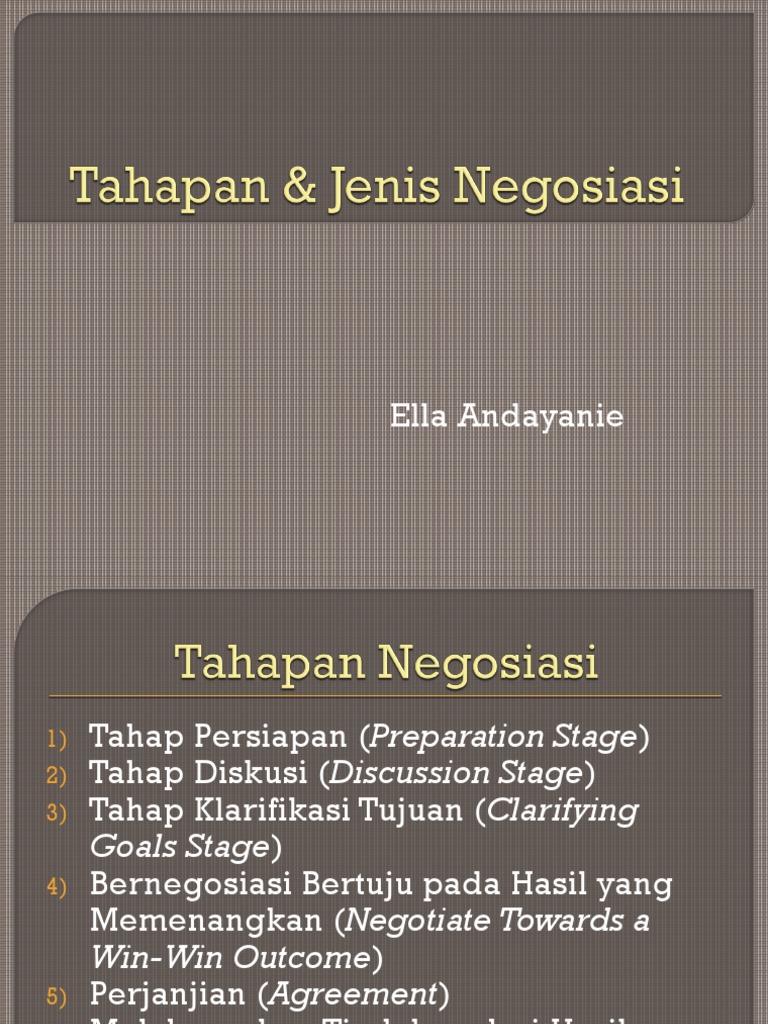 Jenis dan Tahap Negosiasi Bisnis | PDF | Hukum