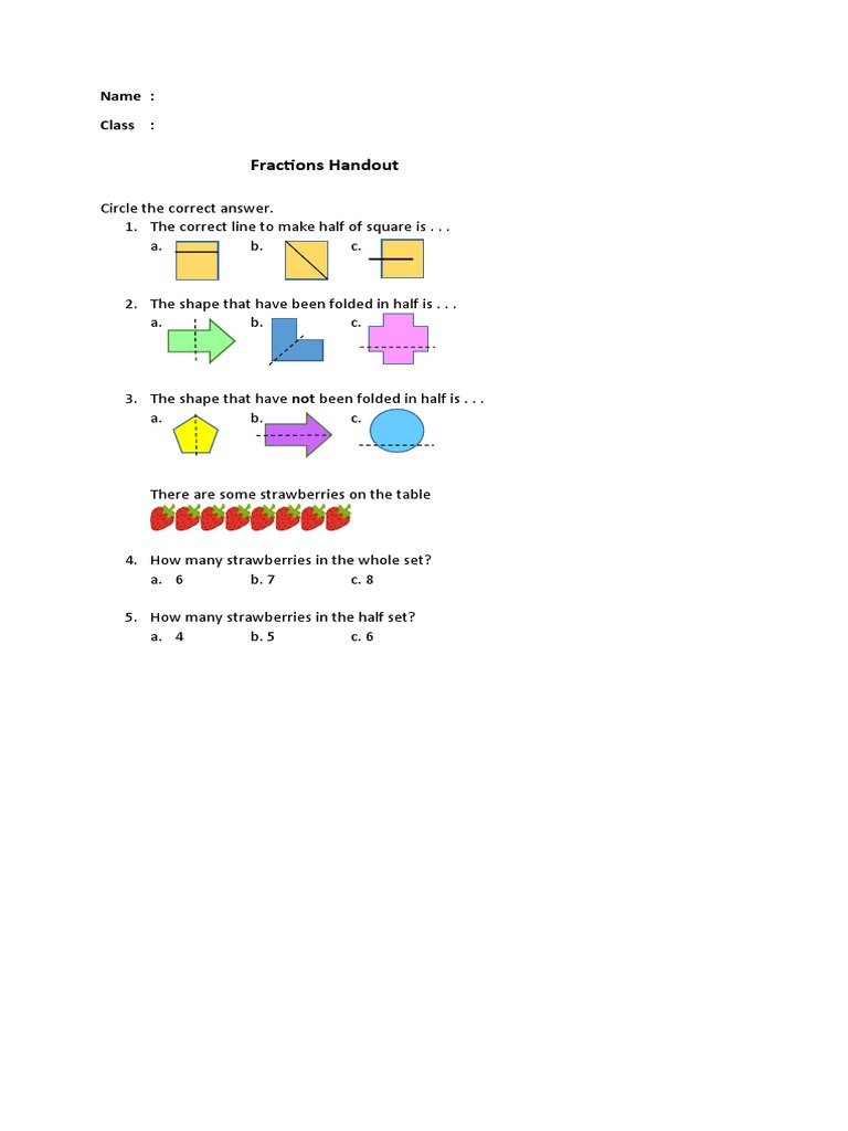 Fractions Practice Worksheet | PDF | Home & Garden