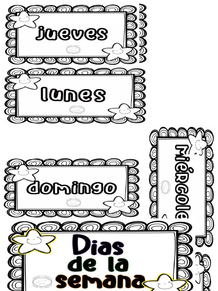 Días de La Semana para Colorear | PDF